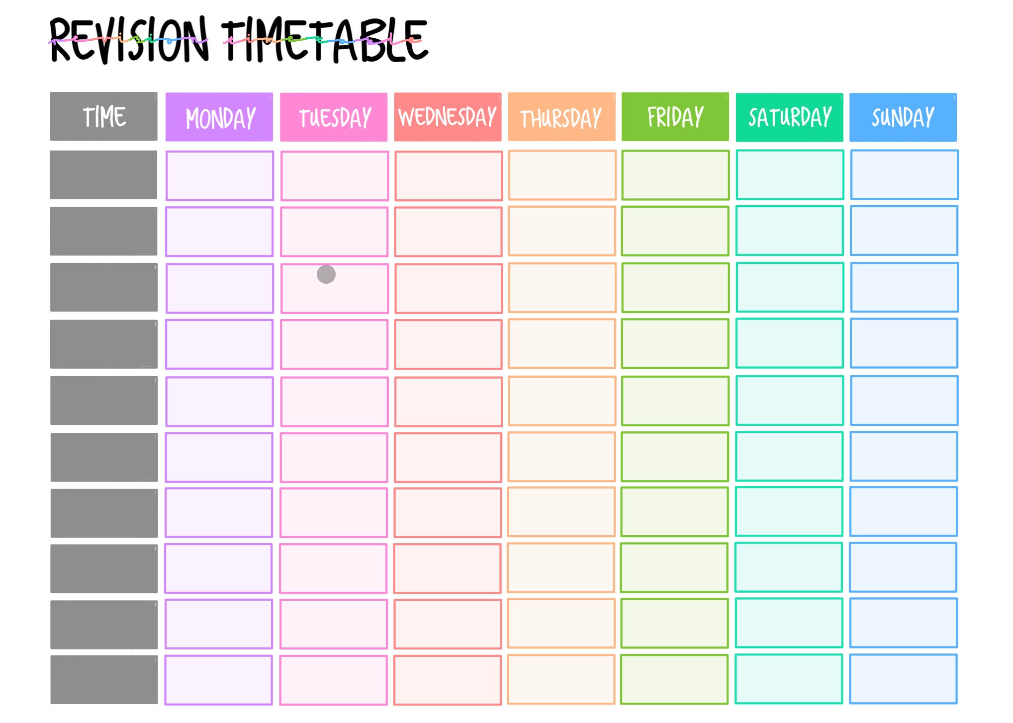 Revision Timetable And Topic Organiser Etsy UK