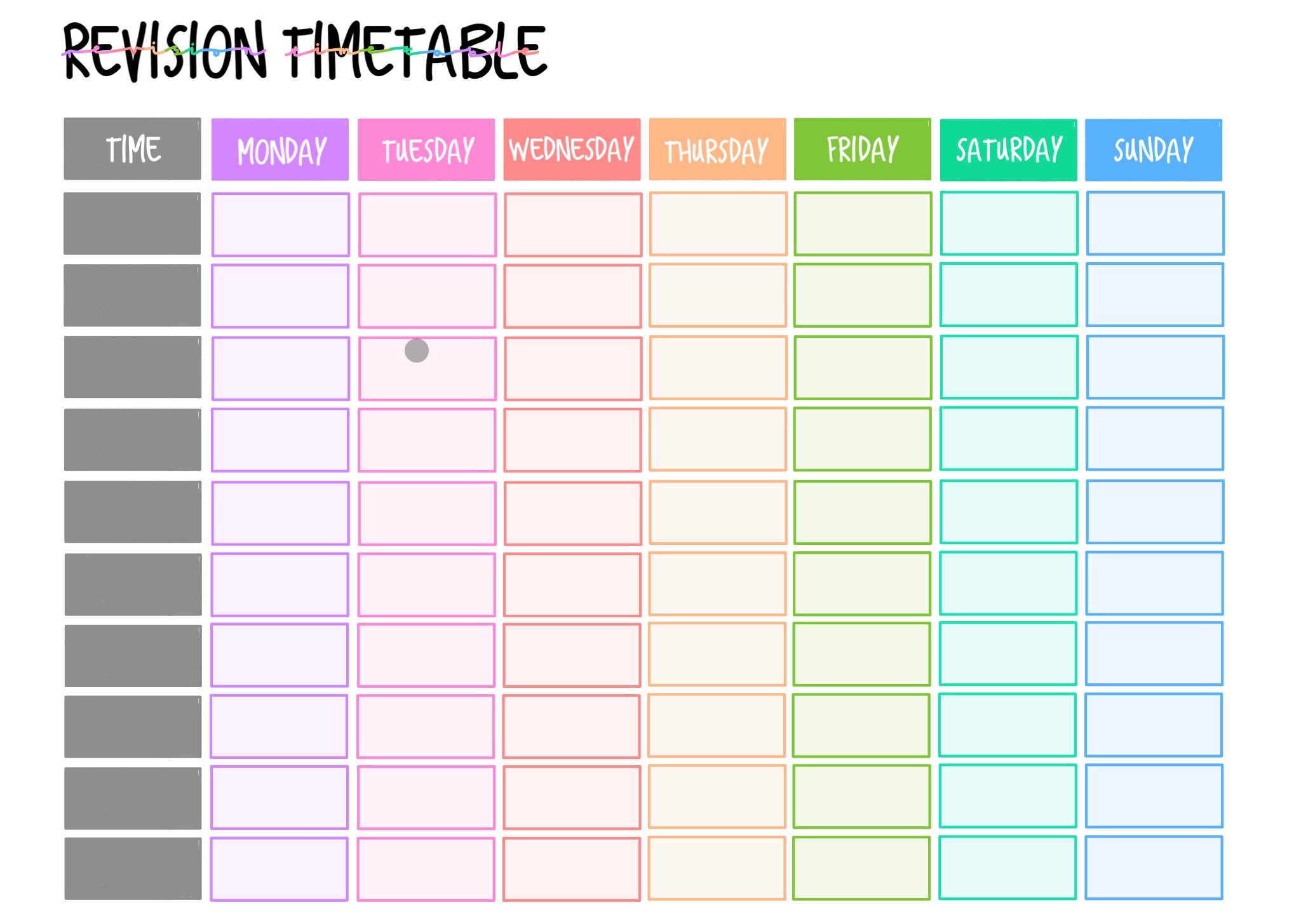 Revision Timetable And Topic Organiser Etsy UK