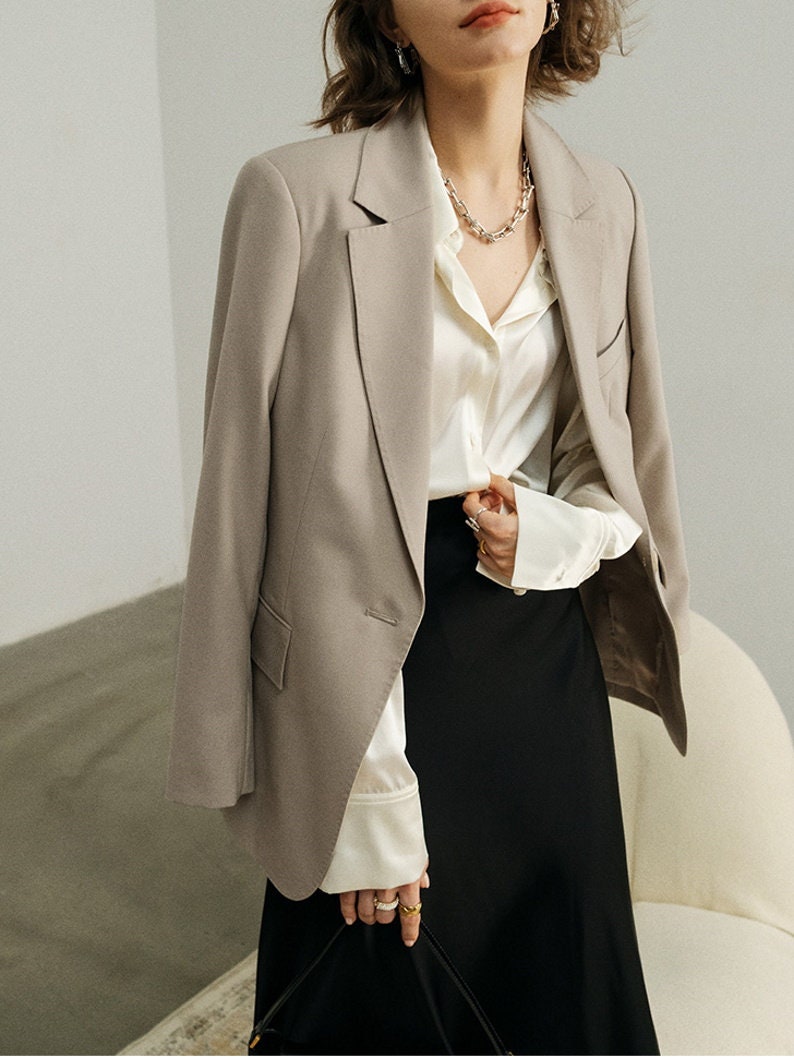 Heavy Pure Silk Satin Long Sleeves Button Down Shirt Women Etsy