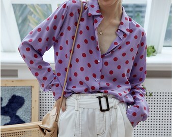 Silk Purple Shirt | Etsy