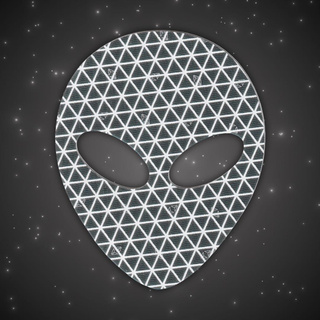 Reflective Alien Head Decal UFO Alien Sticker Bike Reflector ...