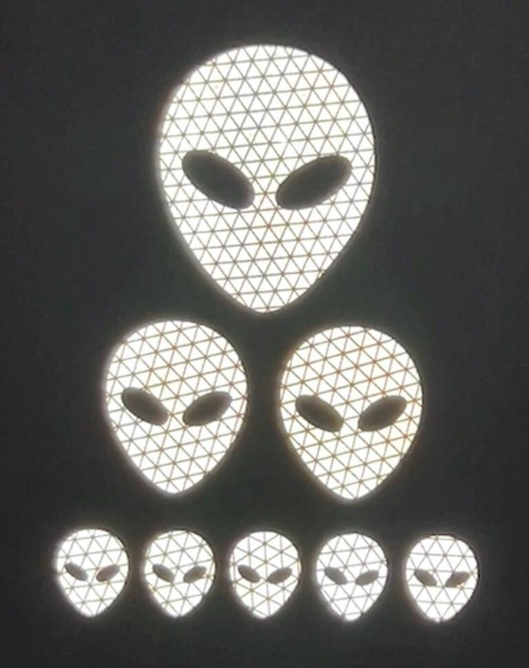 Alien Head Reflective Stickers Alien Head Decals Reflector Pack ...