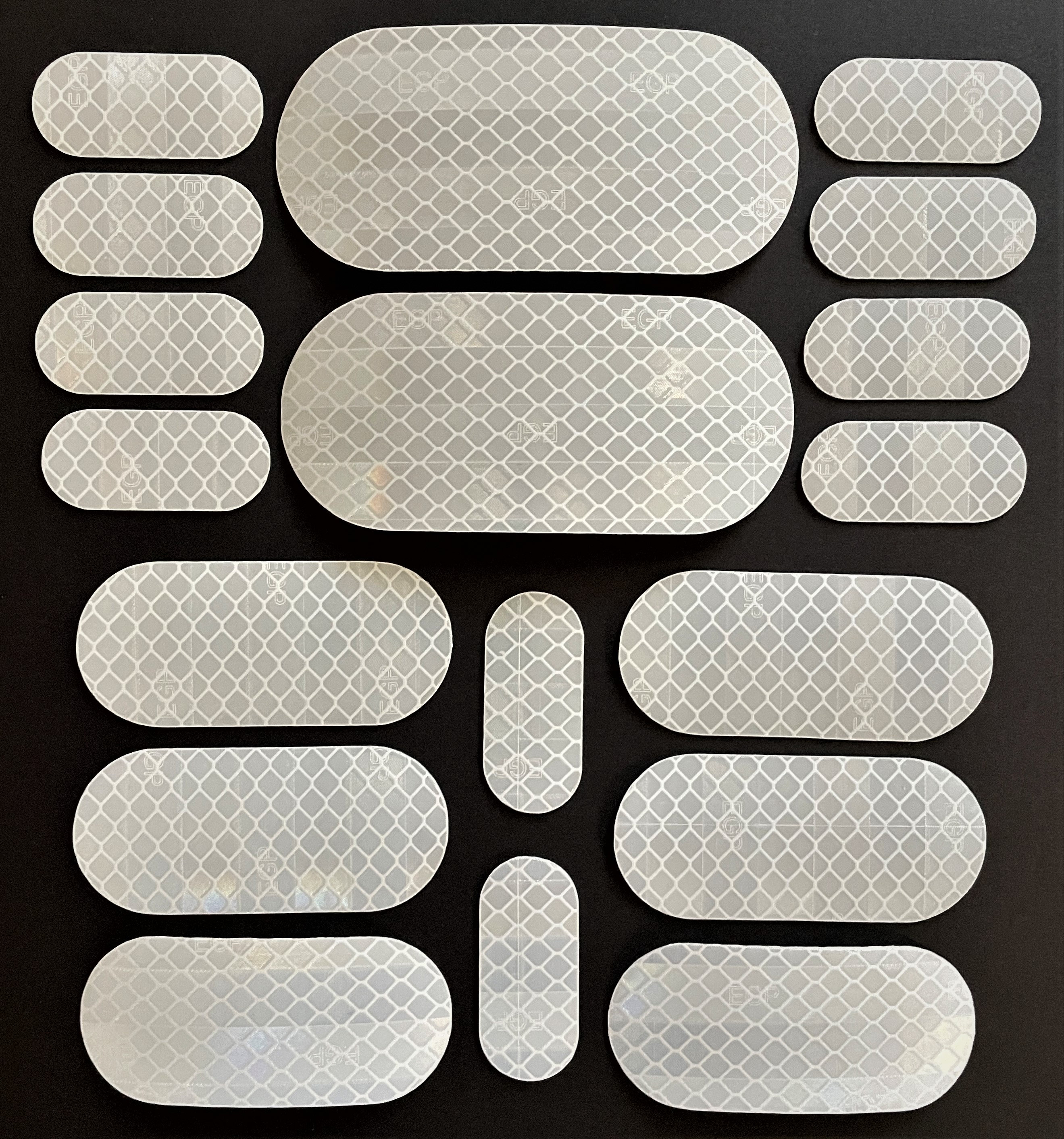 3M Oval Rectangle Semi Rigid Reflective Stickers Decals Reflector Pack ...