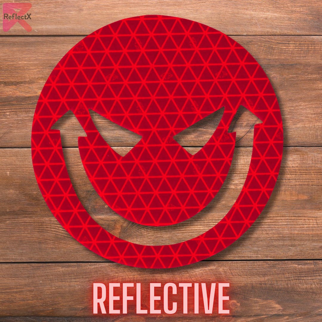 Evil Smiley Face Emoji Sticker, Happy Face Reflective Decal ...