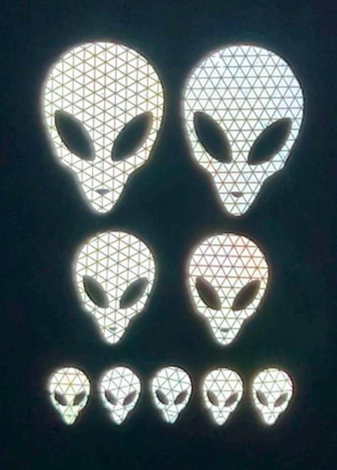 Alien Head Reflective Stickers Alien Decals Reflector Pack Reflectx - Etsy