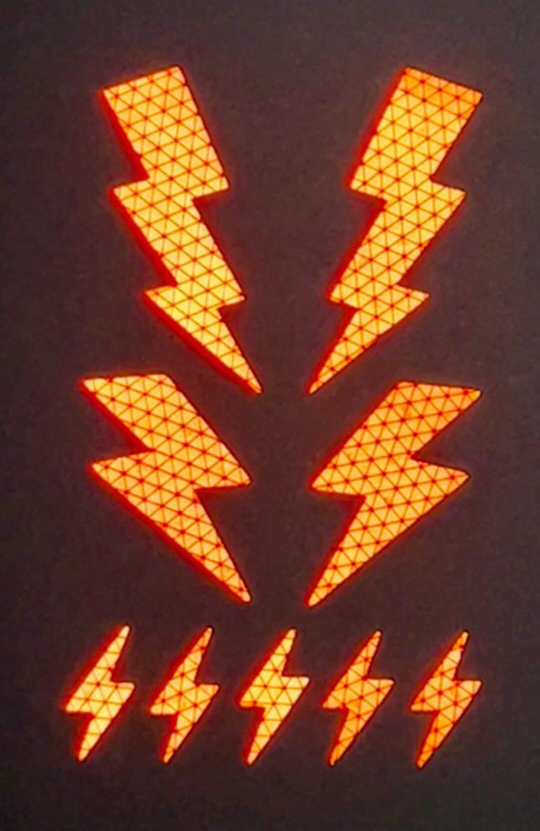 Lightning Bolt Reflective Stickers Decals Reflector Pack Reflectx - Etsy