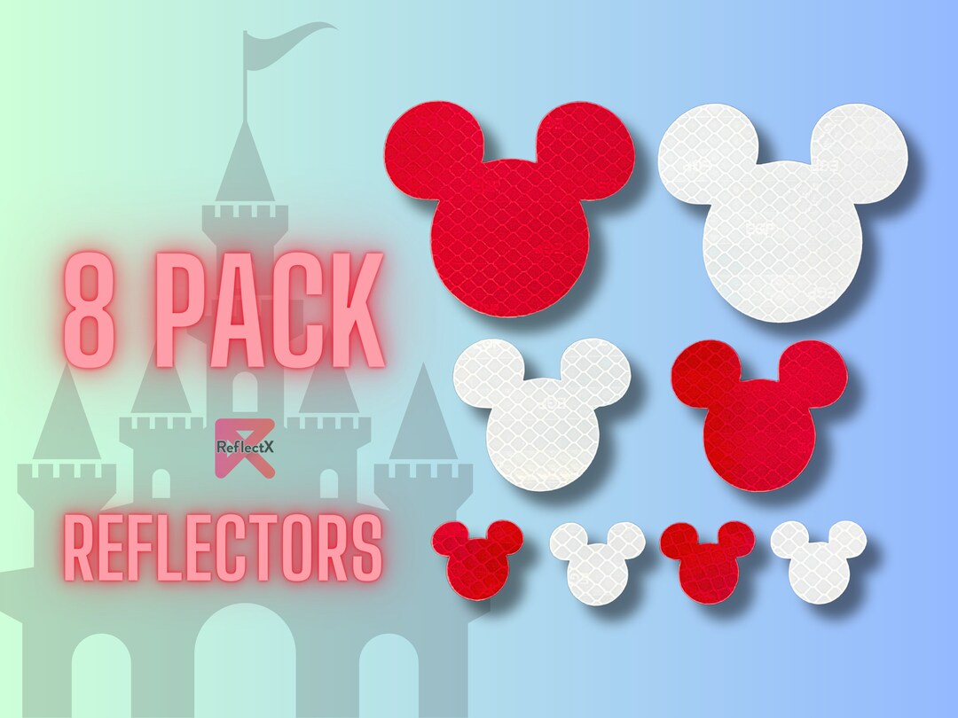 Mickey Mouse Reflective Stickers Decals Reflector Pack for Car Bike ...