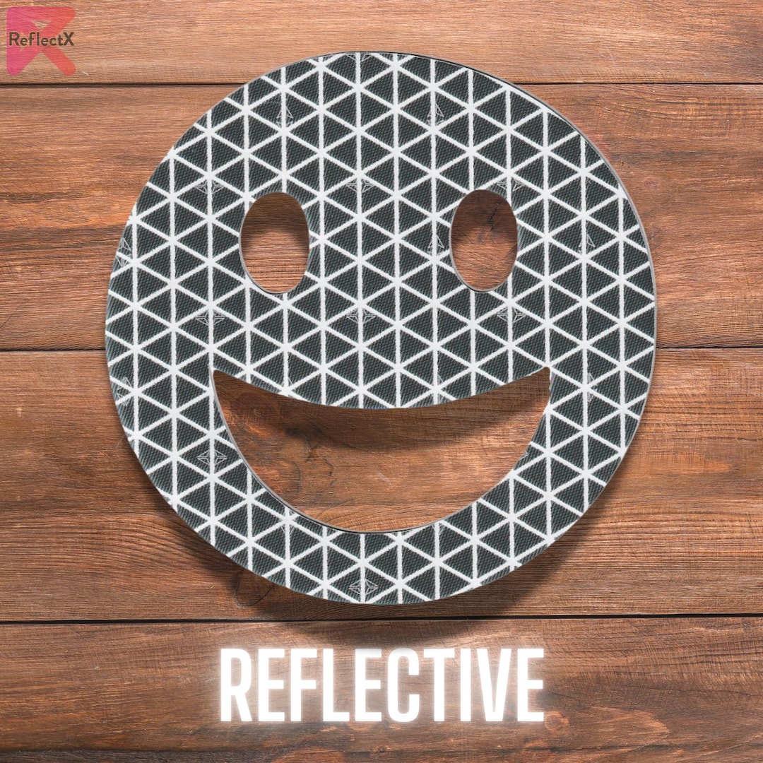Smiley Face Reflective Decal, Happy Face Emoji Sticker, Weatherproof ...
