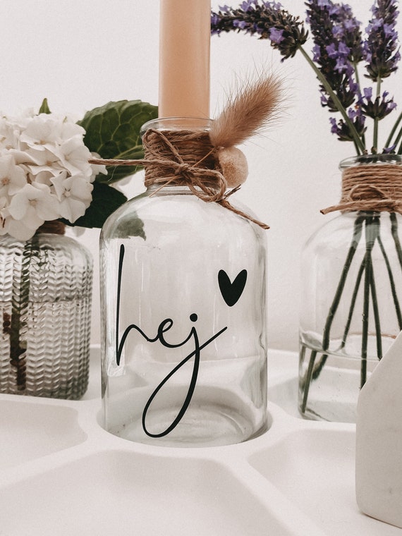 Aufkleber Sticker Hej Aufkleber Dekoration Kerzenhalter - Etsy