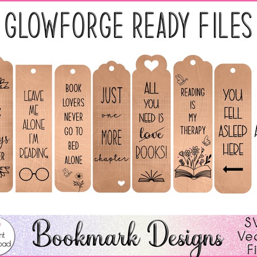 Bookmark SVG for Glowforge Laser Ready SVG Designs - Etsy UK
