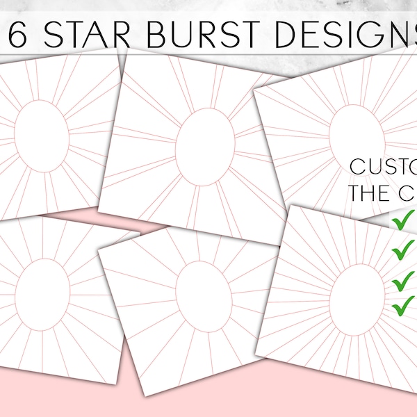 Star Burst Tumbler Template - Etsy