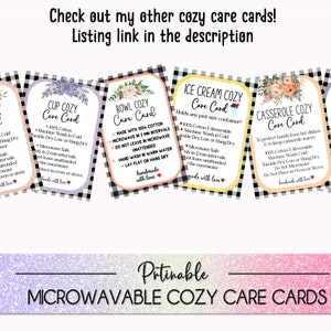 Ice Cream Cozy Care Card, Printable Ice Cream Cozy Wash Instructions - Etsy
