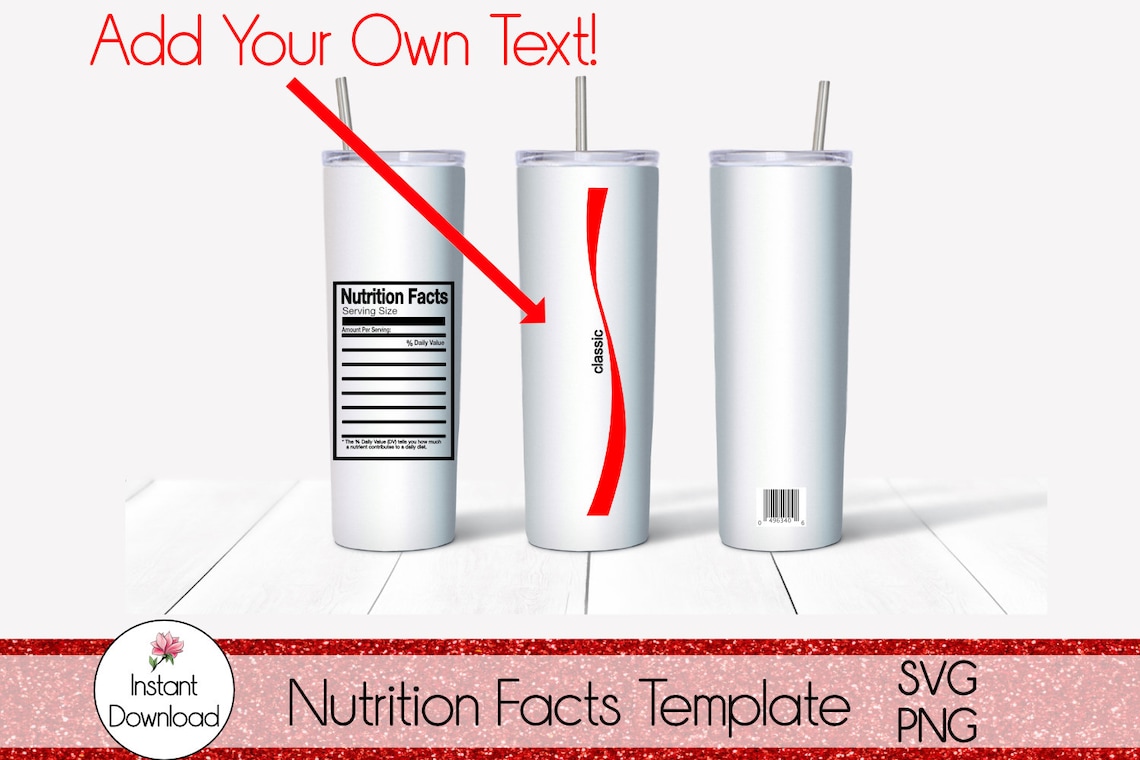Nutrition Facts Template SVG, Tumbler Design (digital Download) - Etsy