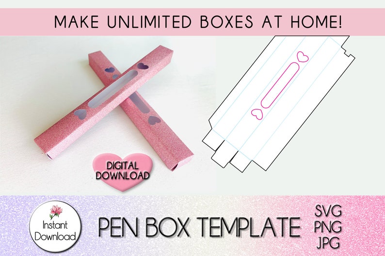 Pen Box Template SVG & Pen Care Card Instructions Pen Wraps - Etsy