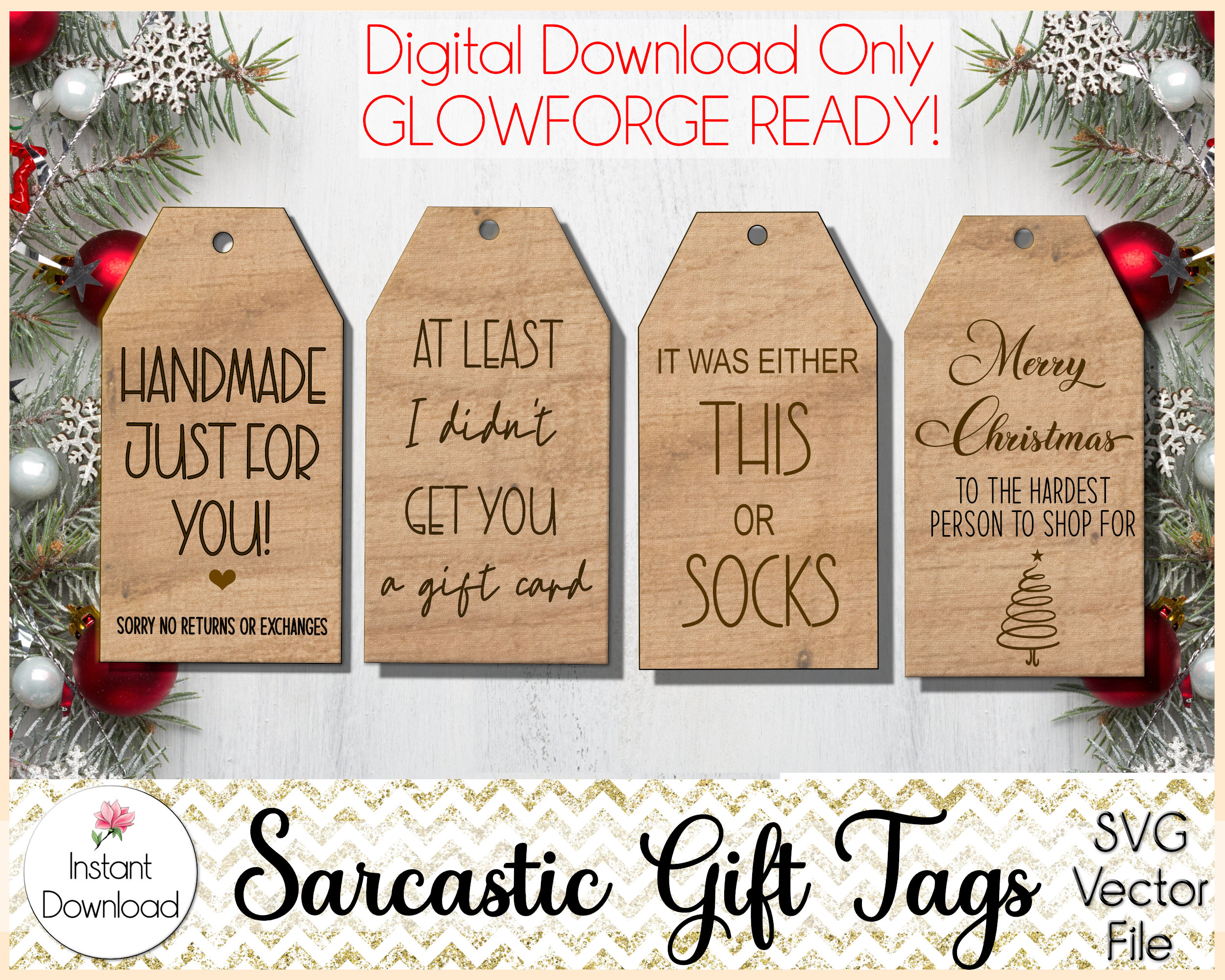 Sarcastic Gift Tags Laser Ready Files 8 Variations - Etsy