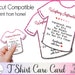 Tshirt Care Card Printable Shirt Washing Instructions PNG - Etsy