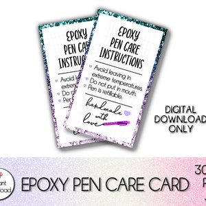 Pen Box Template SVG & Pen Care Card Instructions, Pen Wraps, Pen ...