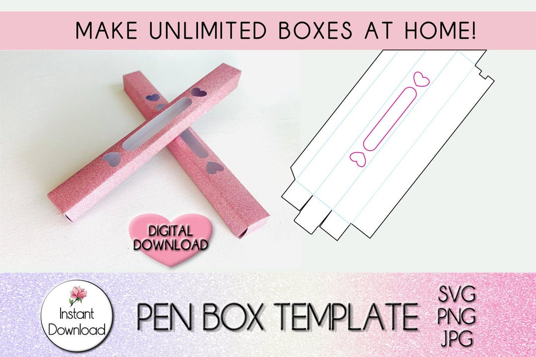 Pen Box SVG Template, Customizable Pen Packaging (digital Download) - Etsy