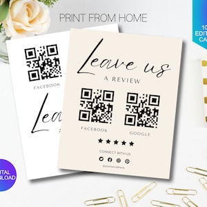Printable Leave Us a Review Digital Download, Scan to Review PNG, Leave ...