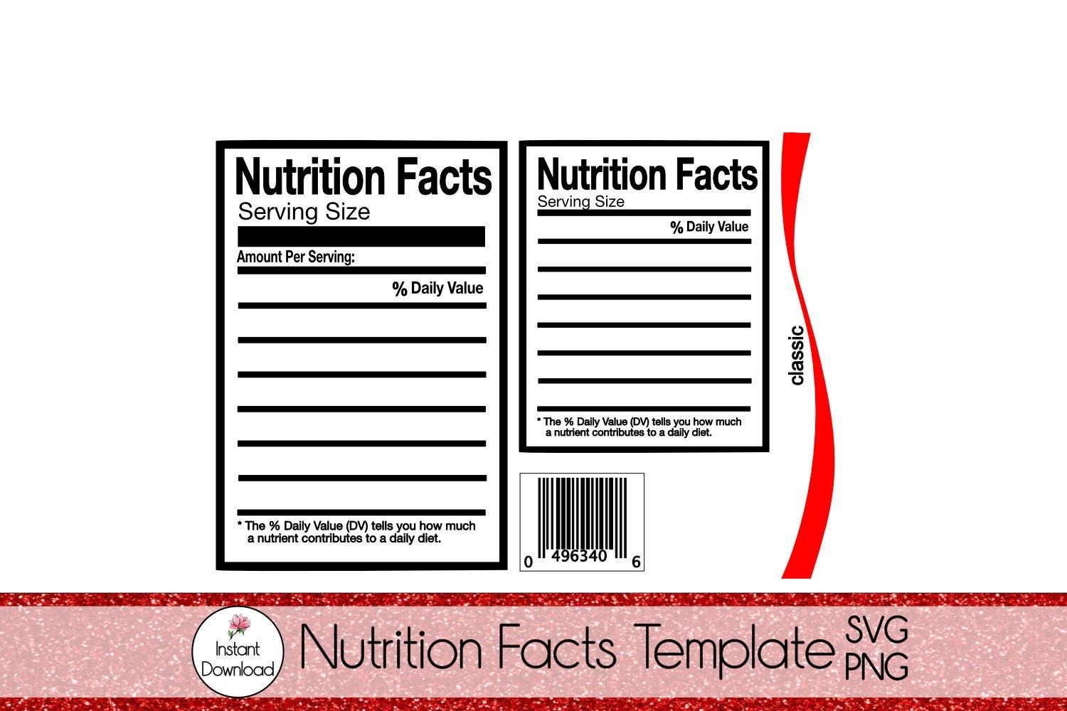 Nutrition Facts Template SVG, Tumbler Design (digital Download) - Etsy