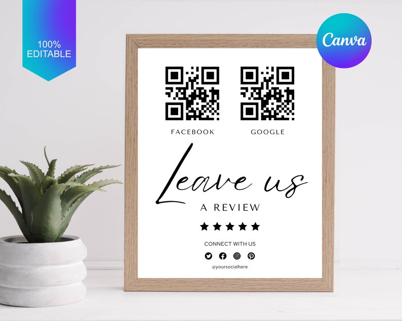 Printable Leave Us a Review Digital Download Scan to Review - Etsy