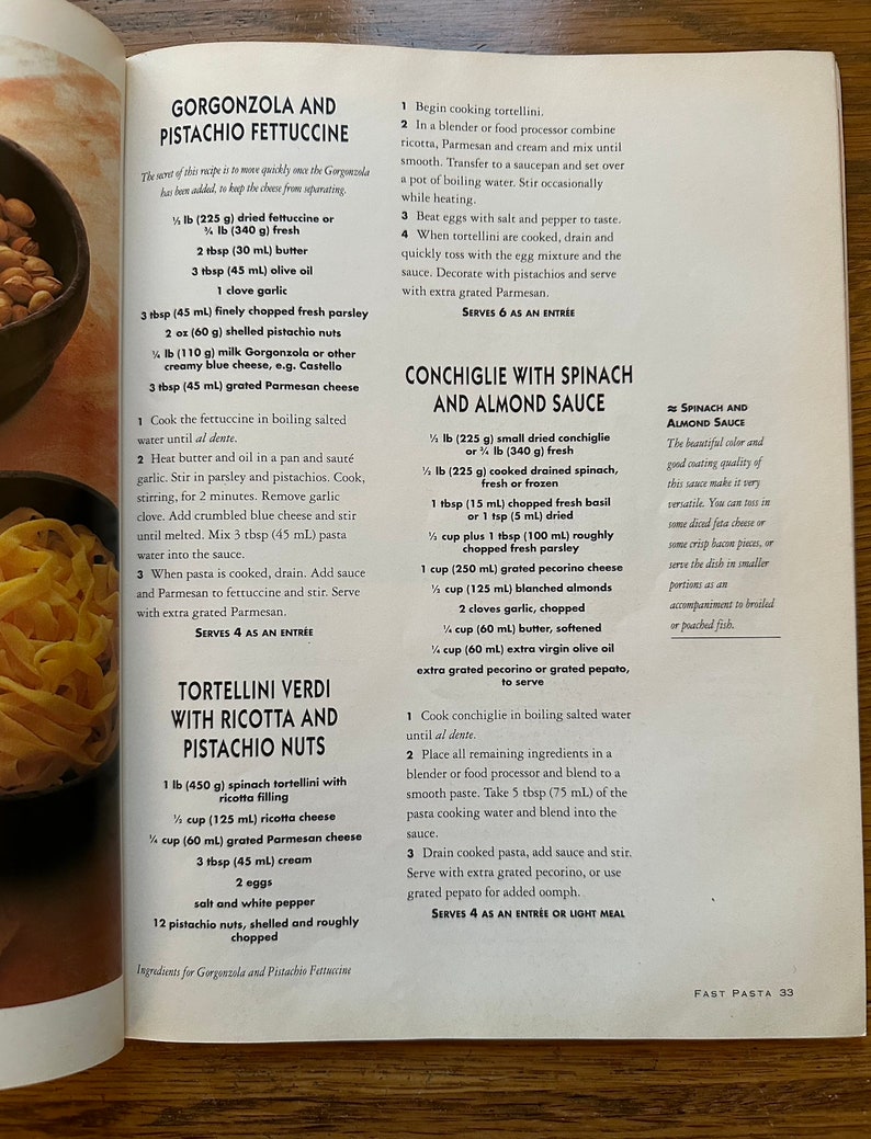 The New Pasta Cookbook Vintage Cookbook 1993 - Etsy