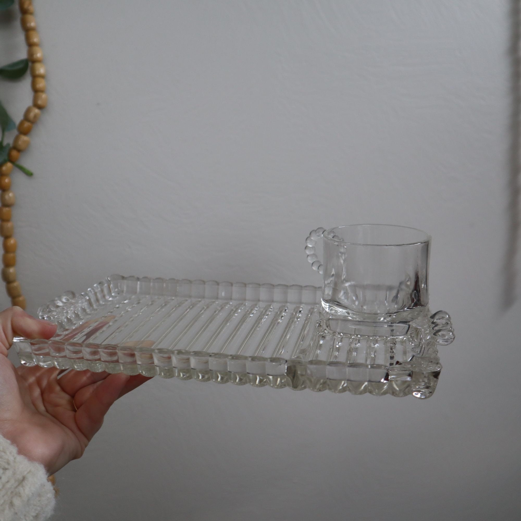 Set of 4 Vintage Hazel Atlas Orchard Crystal Sip Snack Trays Set - Etsy