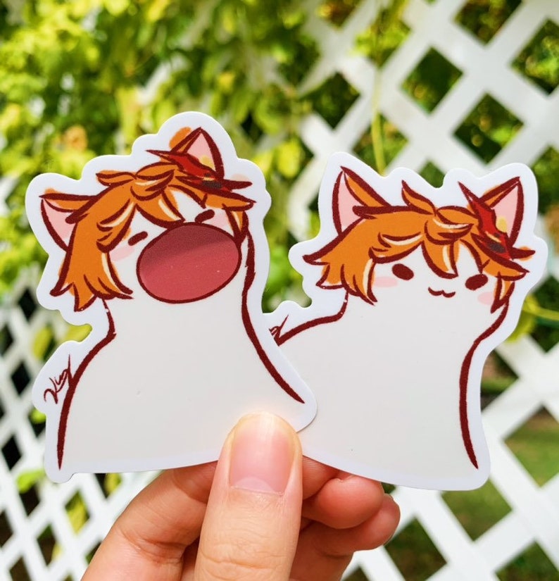 Childe Genshin Impact Pop Cat Sticker Weatherproof Waterproof - Etsy
