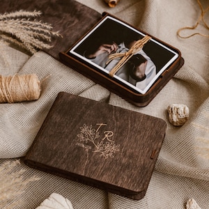 13x18cm (5x7) Rustic Wooden Photo Box. Couple Memory Box. Rustic Photo ...