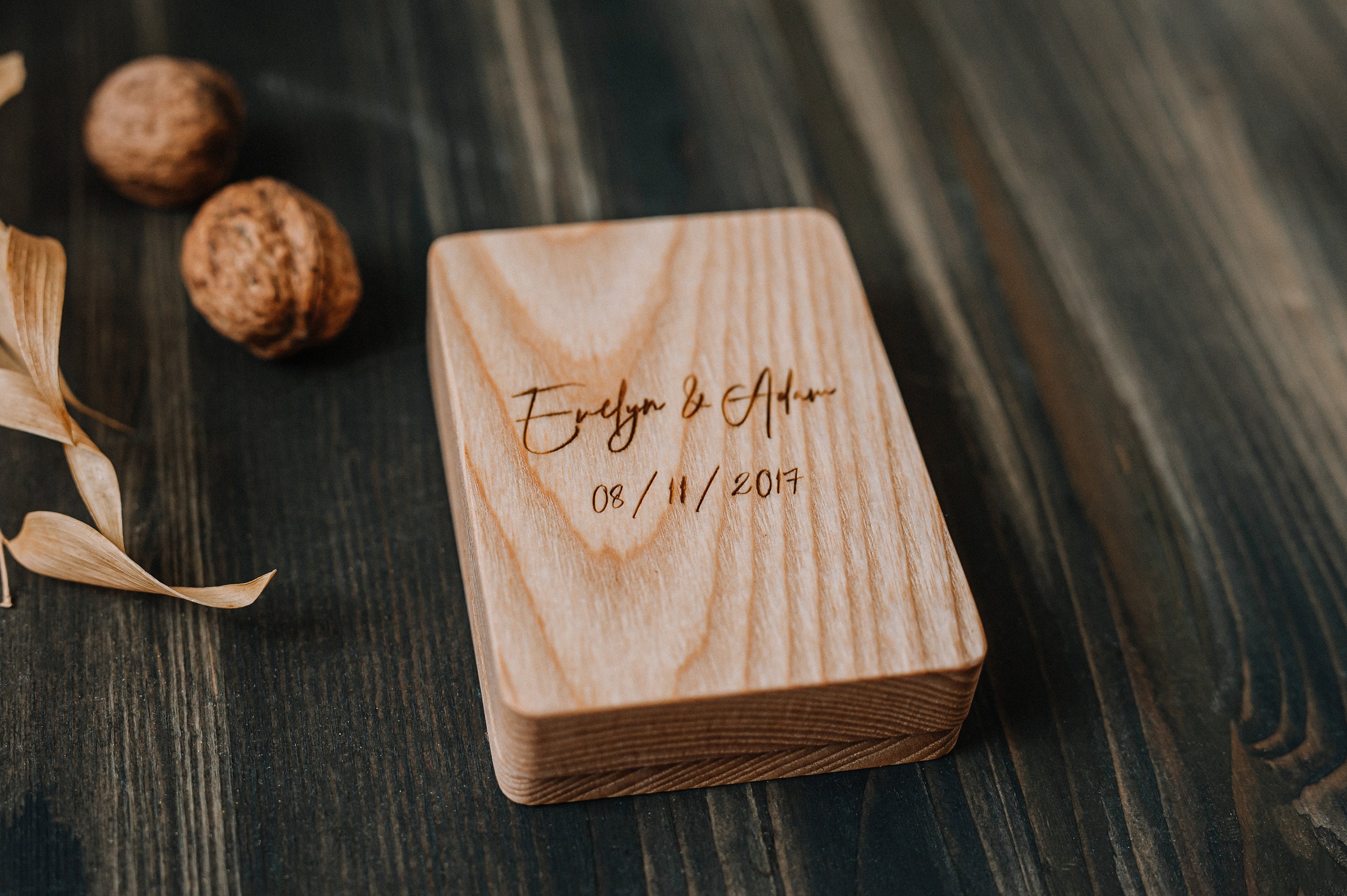 Natural Ash Solid Wood USB Box With Natural Ash USB Drive (optional ...