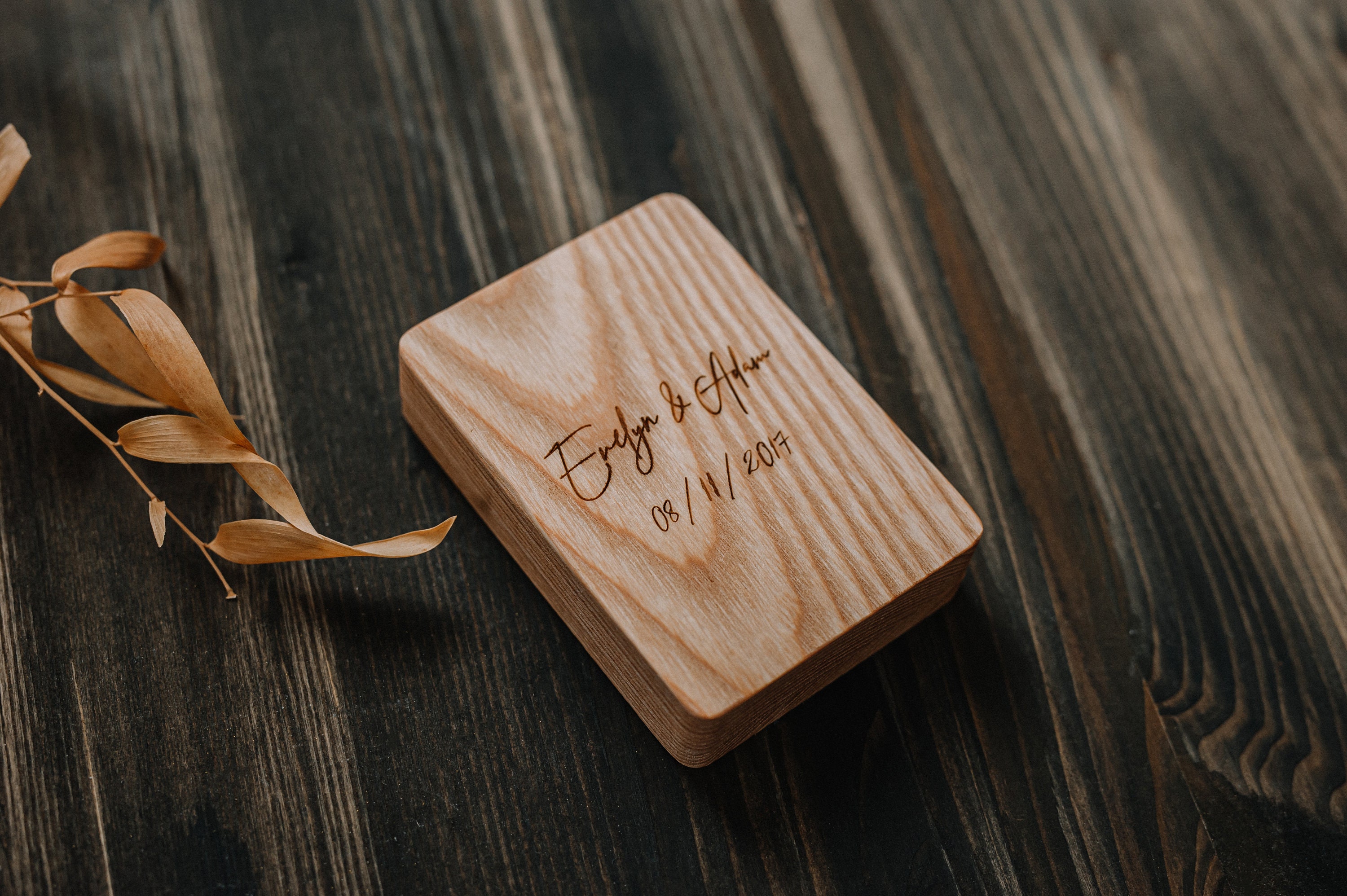 Natural Ash Solid Wood USB Box With Natural Ash USB Drive (optional ...