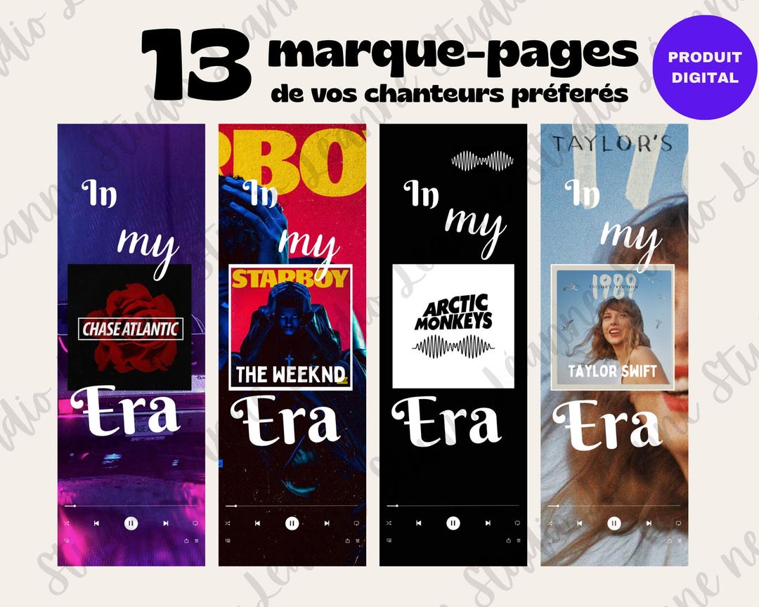 13 Singer Bookmarks | PDF, PNG Files | Digital Bookmarks | Digital ...