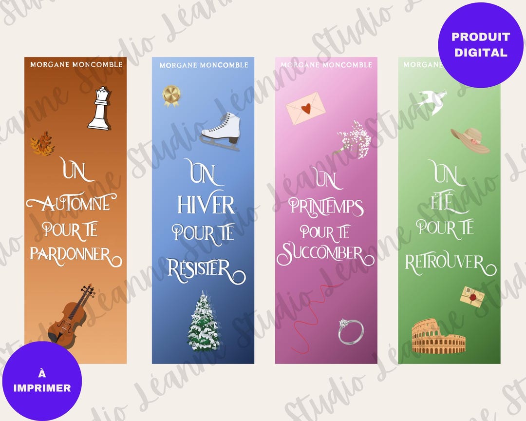 Bookmarks SEASONS Series by Morgane Moncomble PDF, Jpeg, Png Files ...