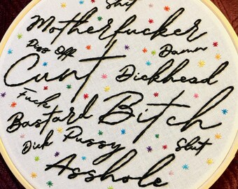 Embroidery Expressions Curse Words Subversive Art Swear - Etsy