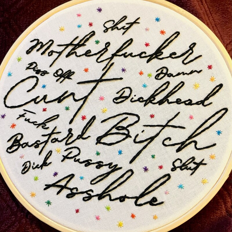 Swear Embroidery - Etsy