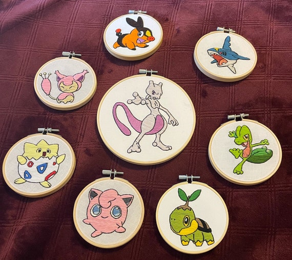 Custom Pokemon Embroidery Handmade Handstitched Embroidery | Etsy