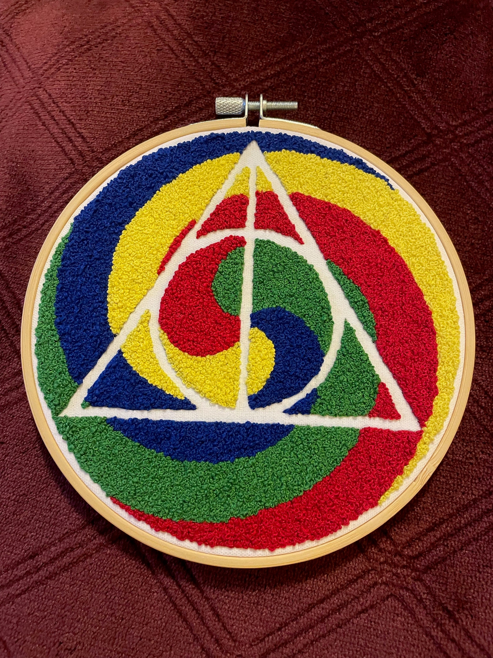Deathly Hallows Outline Harry Potter Embroidery Hoop Art Handmade ...