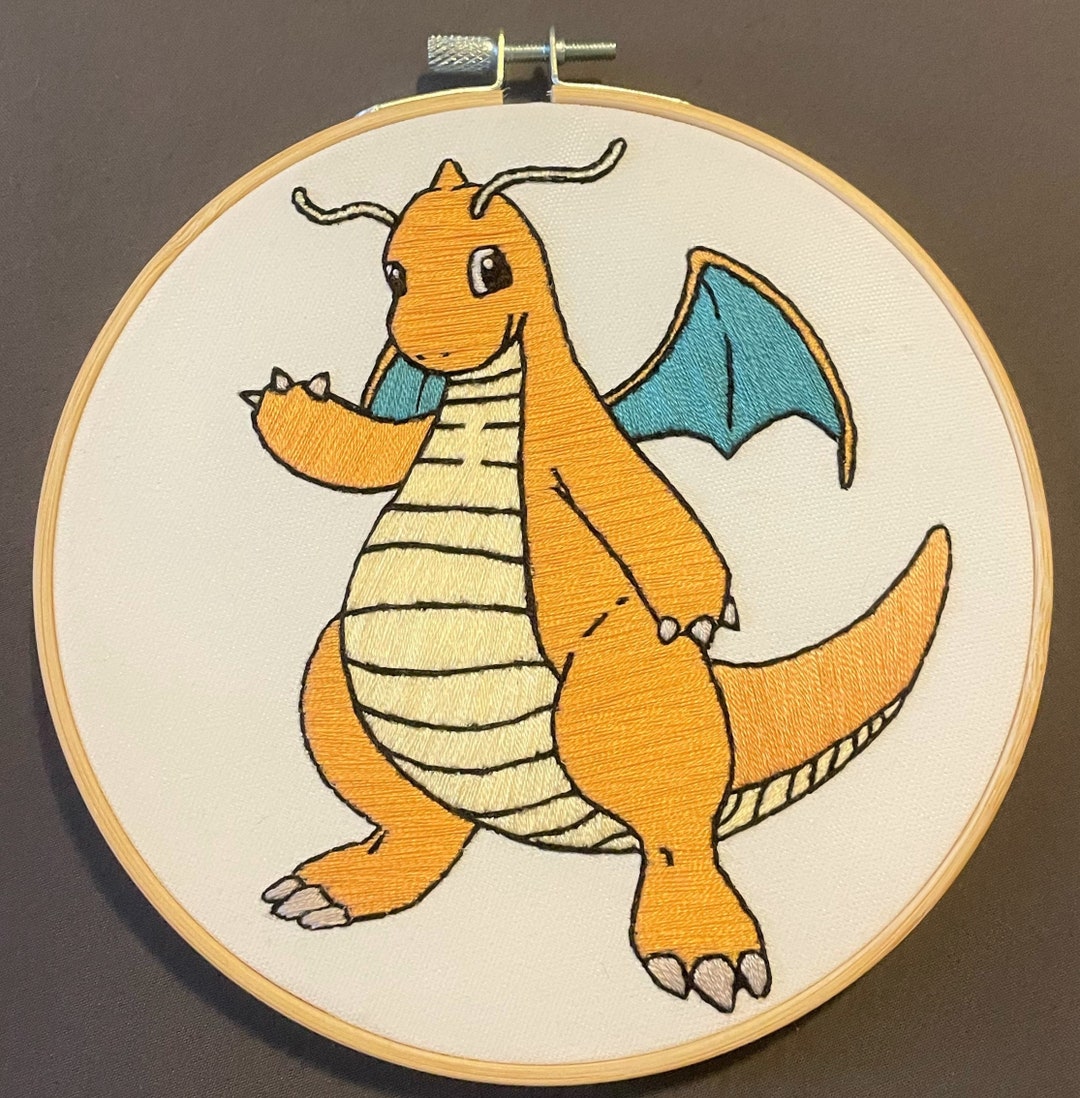 Darryl the Dragonite: Handmade, Handstitched Pokemon Embroidery Hoop ...
