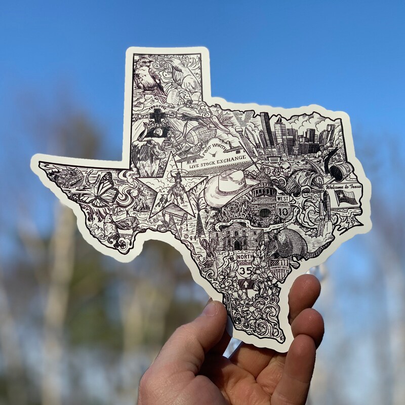 Texas Sticker - Etsy