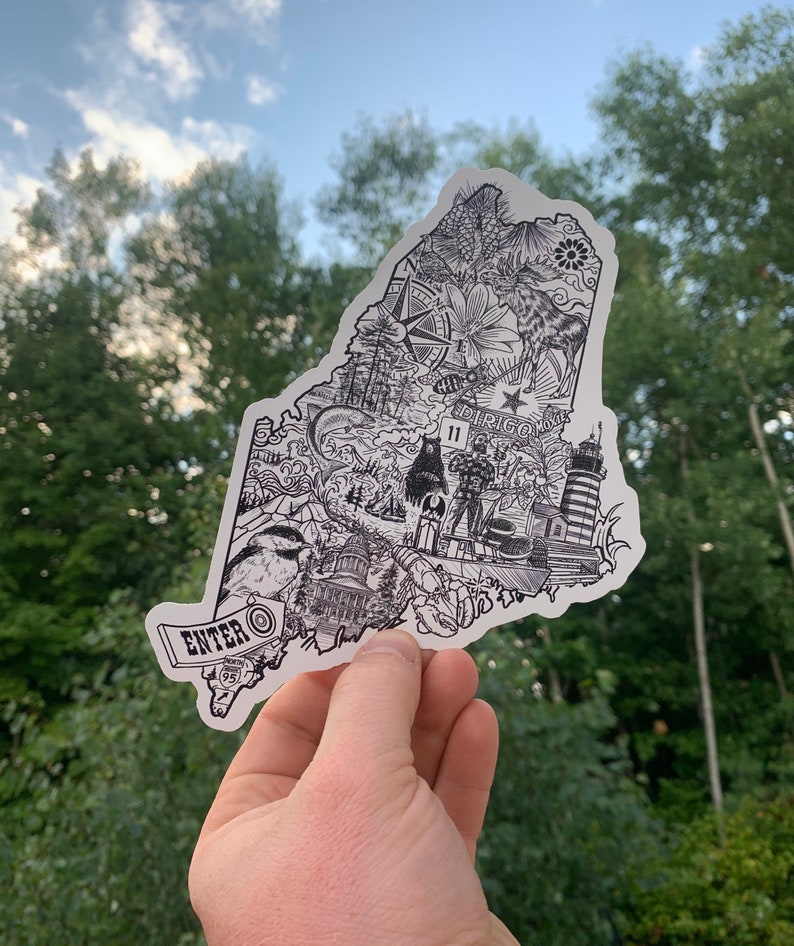 State of Maine Sticker Custom Art - Etsy Canada