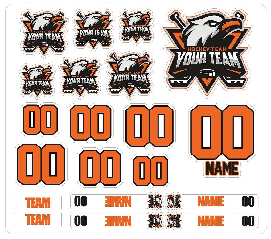 Custom Sports Decal Sheet Name Number Logo - Etsy