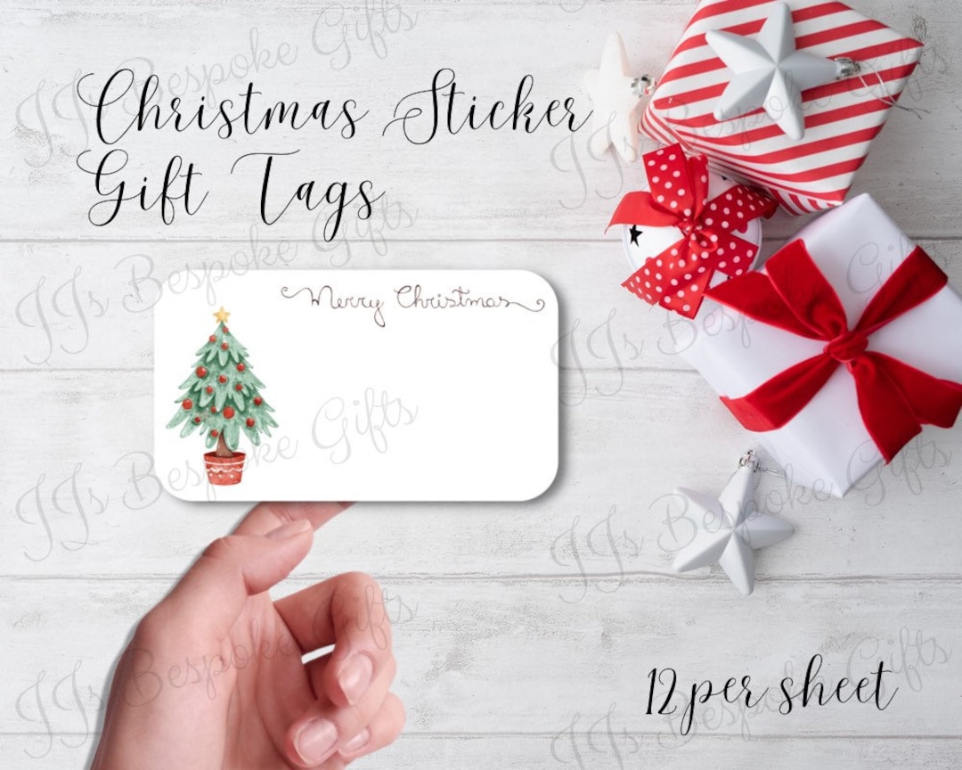 12 Christmas Sticker Gift Tags Gift Ideas Gift for Him - Etsy