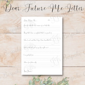 Dear Future Self Letter Printable | Future Self Letter | Positivity ...