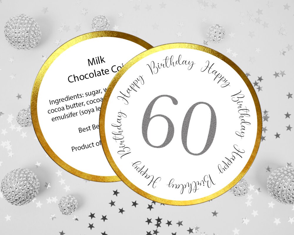 60th Birthday Chocolate Coins 60th Birthday Coin 60th Birthday ...
