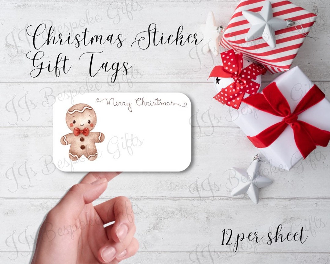 12 Christmas Sticker Gift Tags Gift Ideas Gift for Him - Etsy