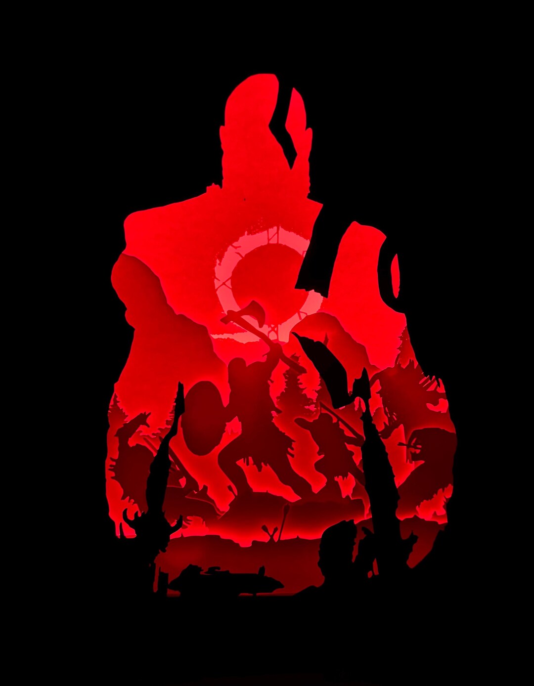 Kratos DIY Lightbox Digital Template. Paper Craft Shadow Box PNG Files ...