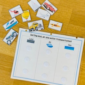 Land, Air and Sea Animals, Land, Air and Water Transportation Activity ...