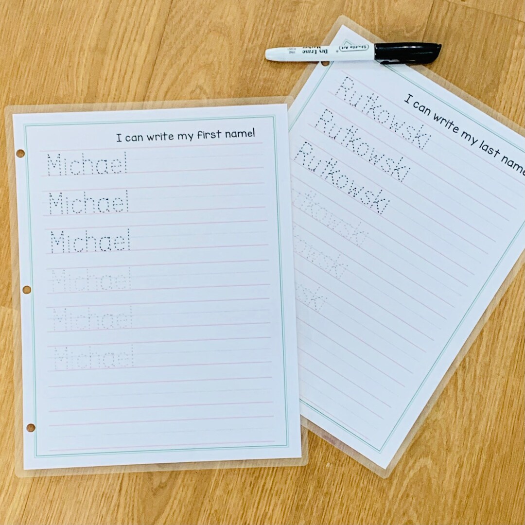 First and Last Name Handwriting Practice, Kindergarten Writing ...