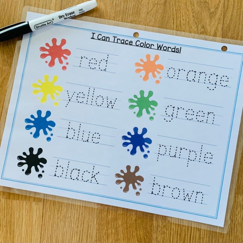 Recognizing Color Words Learning Color Words Kindergarten - Etsy