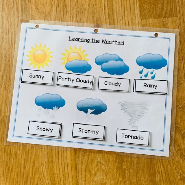 Learning weather activity page Learning about the weather | Etsy
